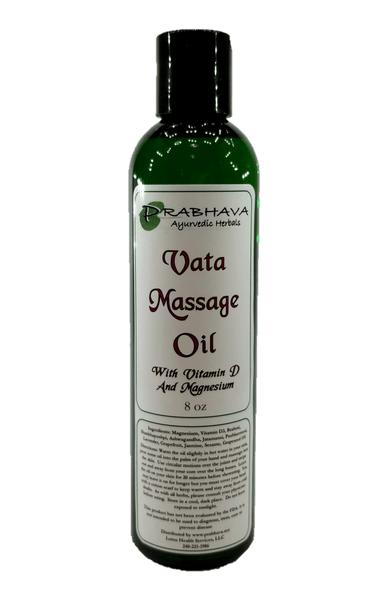 Vata Massage Oil - Vit D & Mg 8 oz | Prabhava SVAFF Ayurvedic Herbals